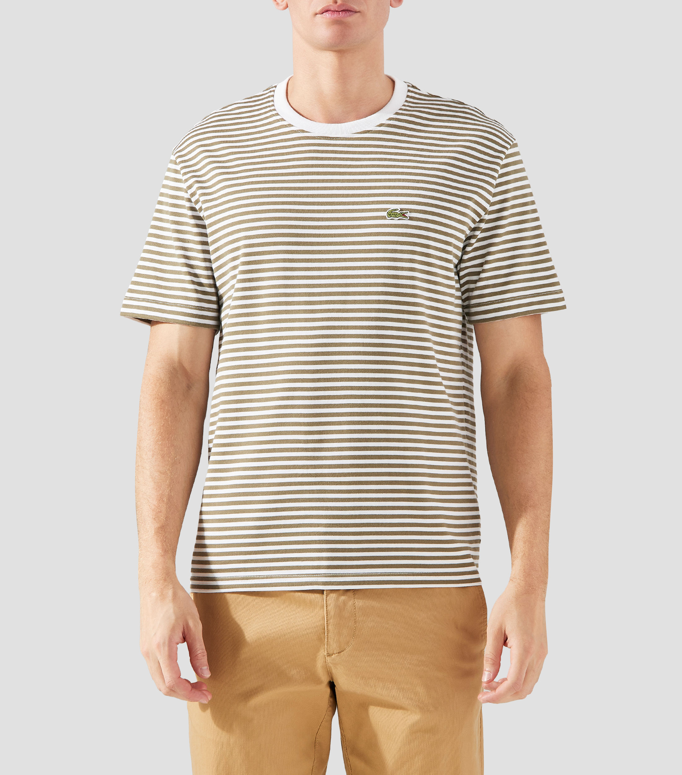 Lacoste Playera Cuello Redondo Manga Corta Con Rayas Hombre El Palacio